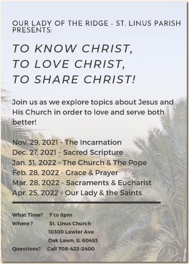 Saint Linus Catholic Church - Catholic Teaching Series